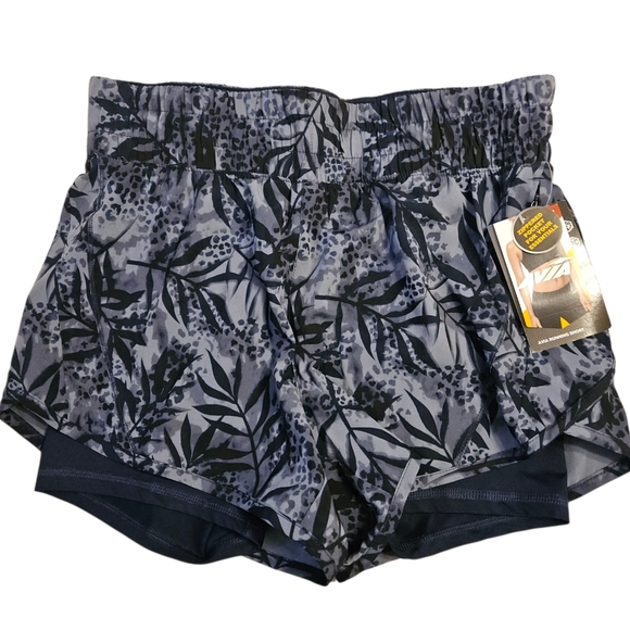 Avia | Shorts | Blue Black Palm Print Running Shorts Tropical Fade ...